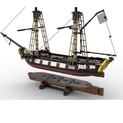 Construction Toys Brig / 18-gun Flush-deck Brig-sloop for Pirates Theme ...