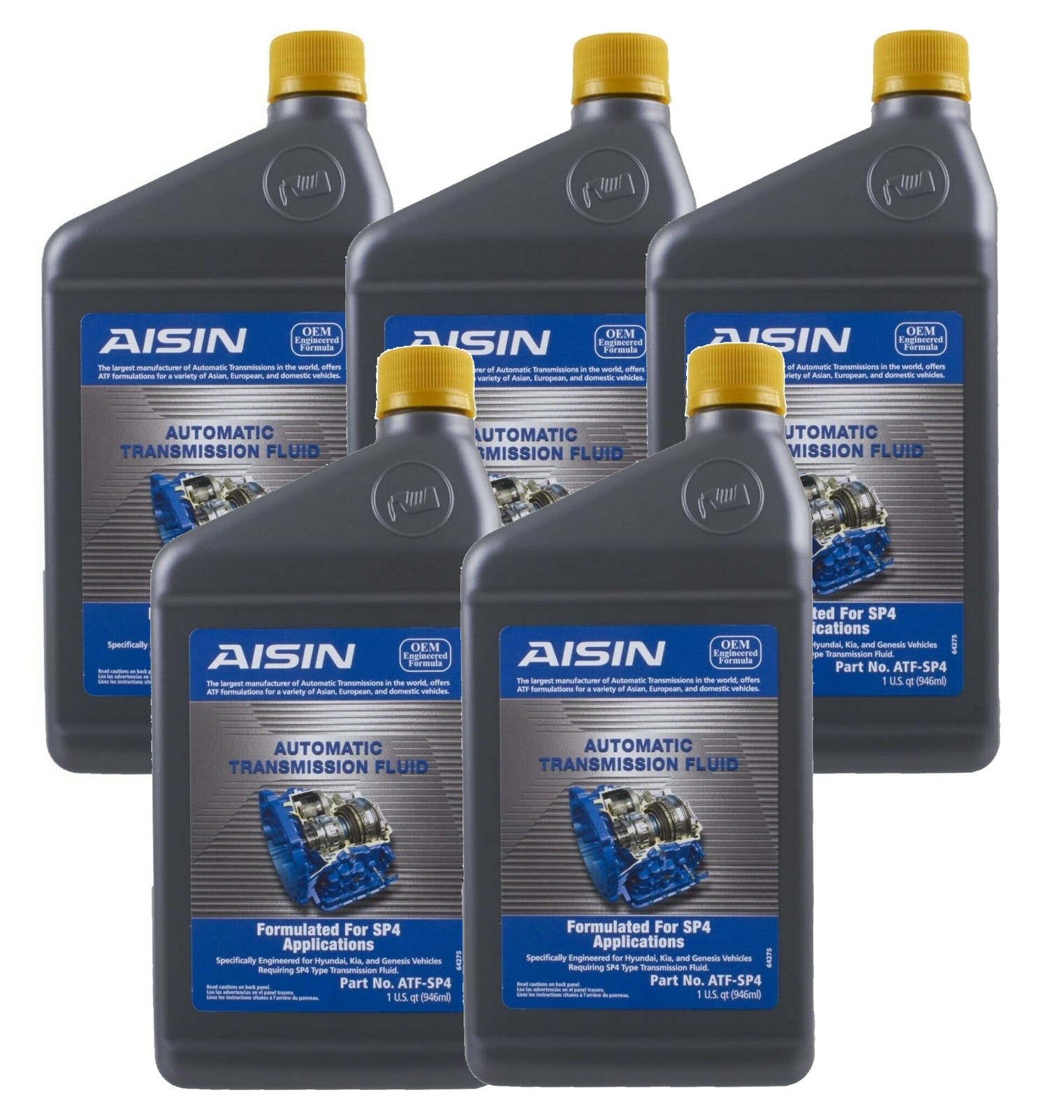 Aisin Set of 5 Auto Trans Fluids ATFSP4 for Hyundai Accent Elantra Kia ...