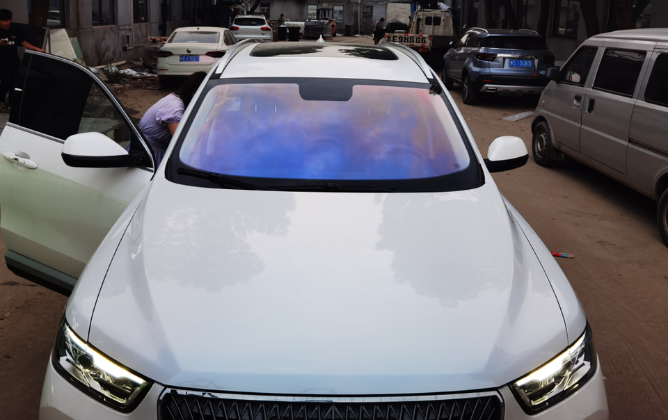 Blue Purple Window Tint VLT 80% Windshield Sticker Anti-UV Foil Home ...