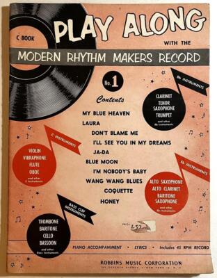 PLAY ALONG MUSIC BOOK ~ 1956 Book with Sheet Music for Hit Songs | eBay