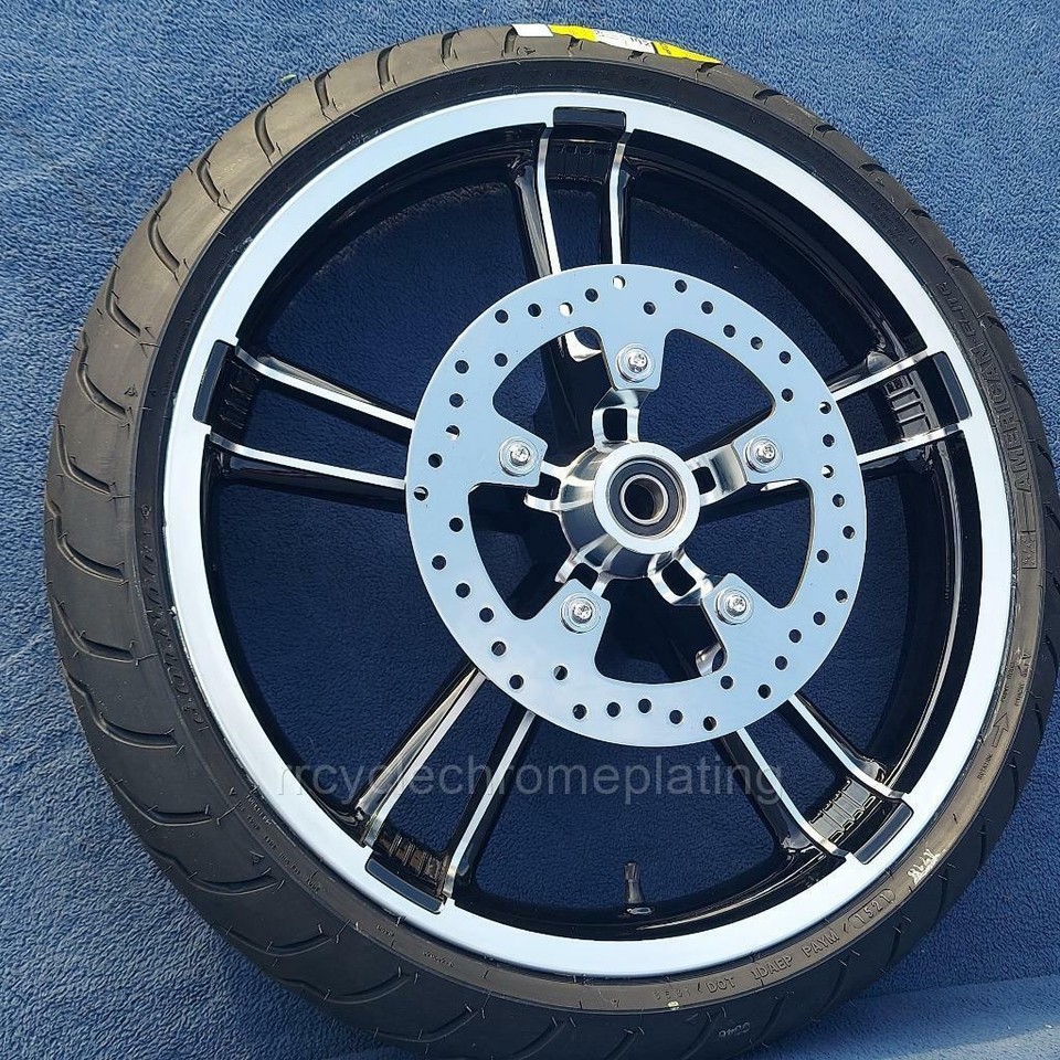 21" Enforcer Gloss Black / Cut Front Wheel Dunlop Tire Rotors 08-21 ...