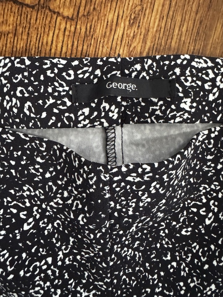 George Ladies Leggings Size 10 Black & White | eBay UK