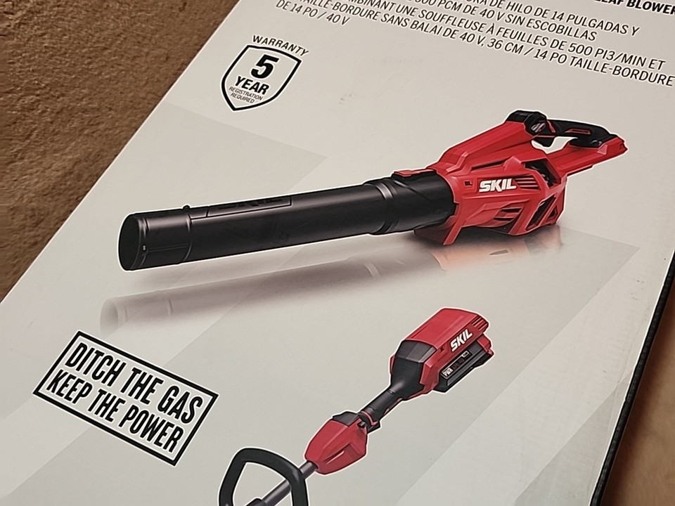 SKIL 40V Brushless 14" String Trimmer & Leaf Blower Combo Kit (TOOL ...