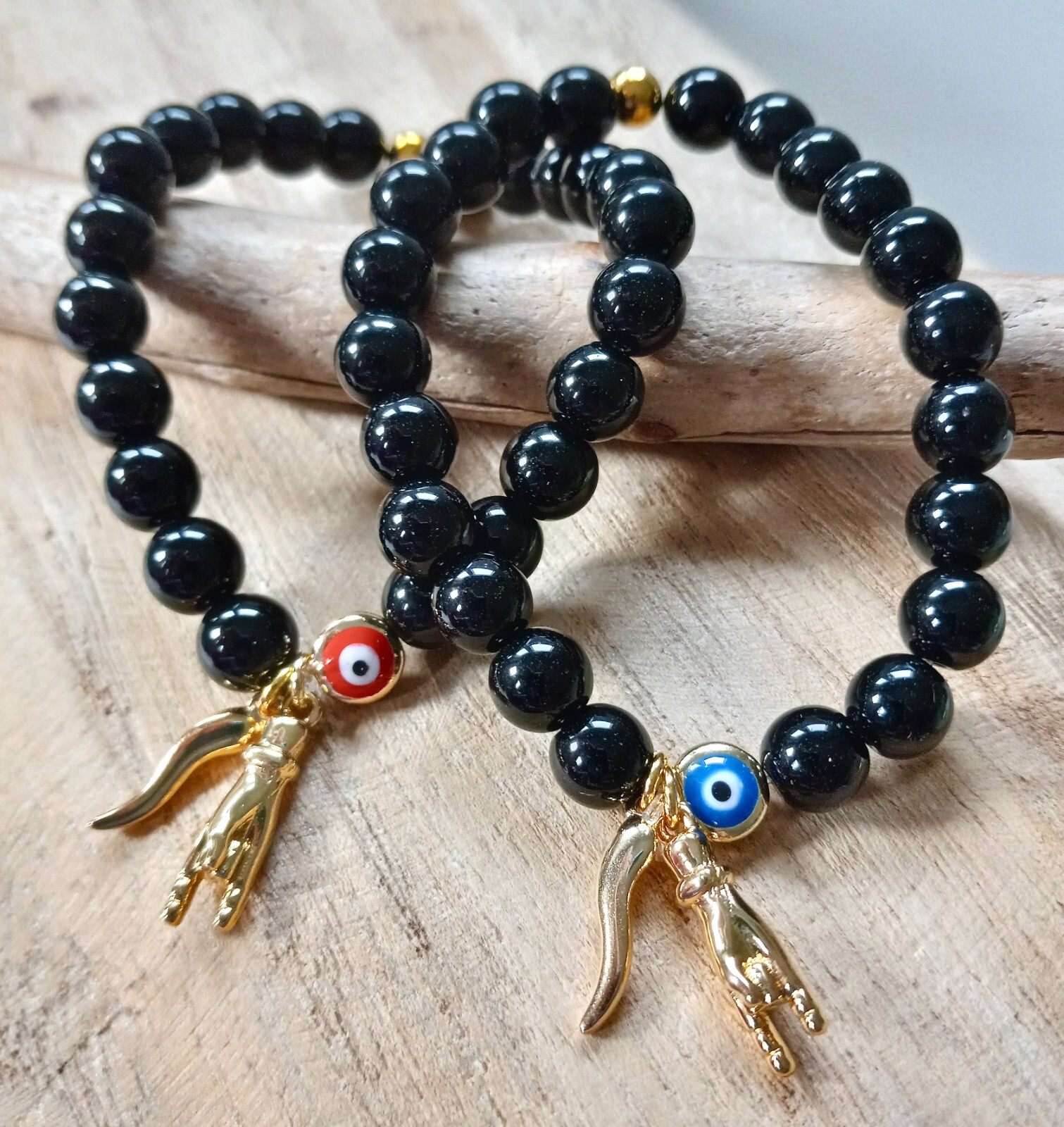 Italian Malocchio Bracelet, Mano Cornuto, Gold Cornicello, Horn Hand ...