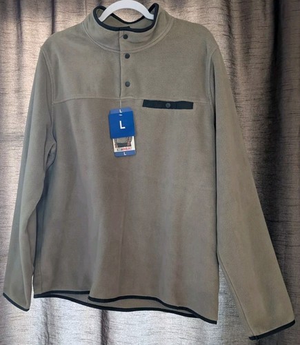 32 Degrees Men’s L Fleece Gray Snap Neck Pullover Pocket NWT Outdoors ...