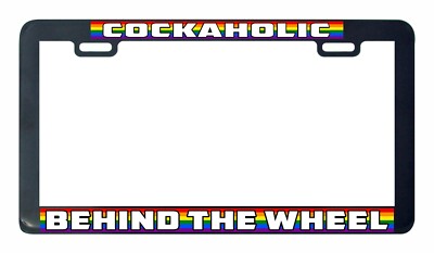 Cockaholic behind the wheel Gay Lesbian pride rainbow LGBTQ license ...