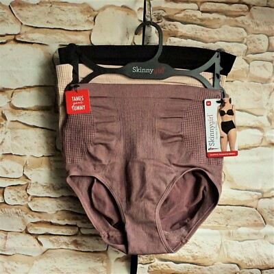 SKINNYGIRL 3 PACK SEAMLESS SHAPING BRIEFS Tummy Toning Panel S M L XL ...