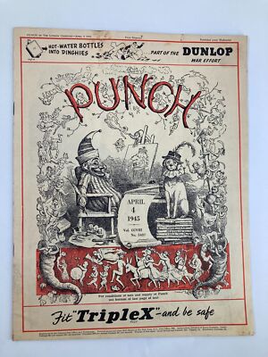 VTG Punch Magazine April 4 1945 #5437 Vol 208 WWII Cartoon & Humour | eBay
