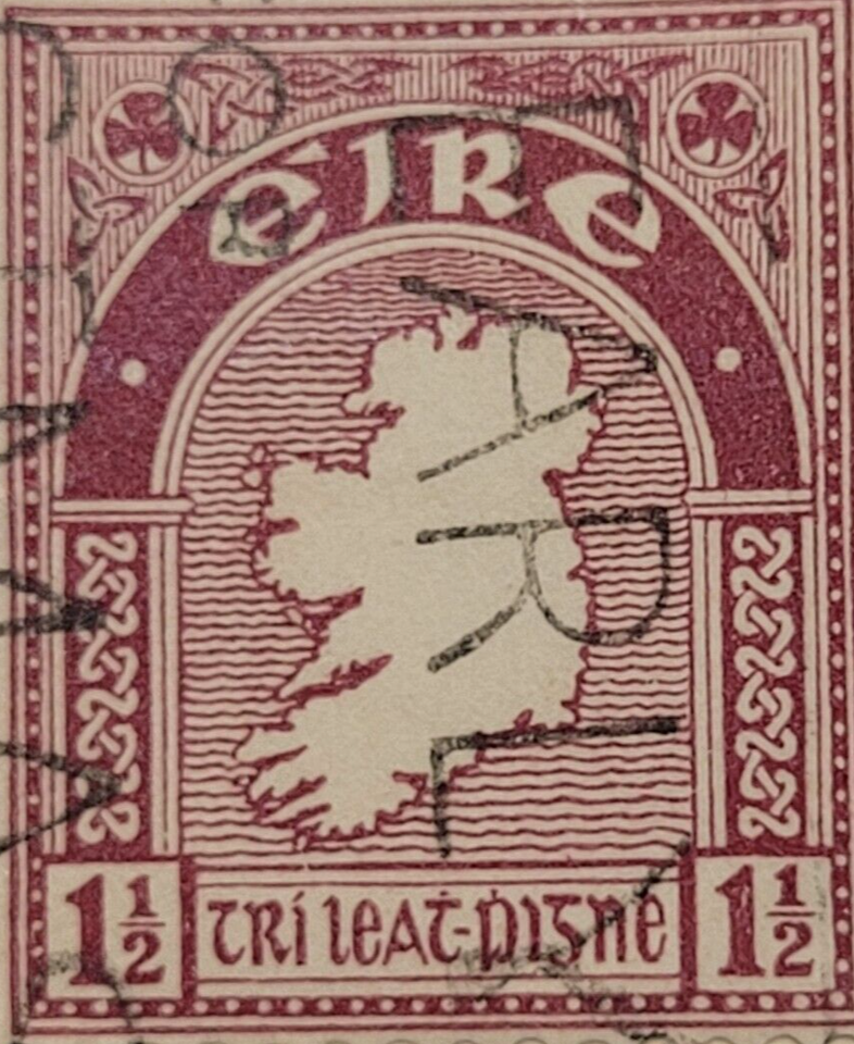 Ireland Postage ~ Geographical ~ 1 ½p Red Stamp ~ Posted/Cancelled ~ c ...