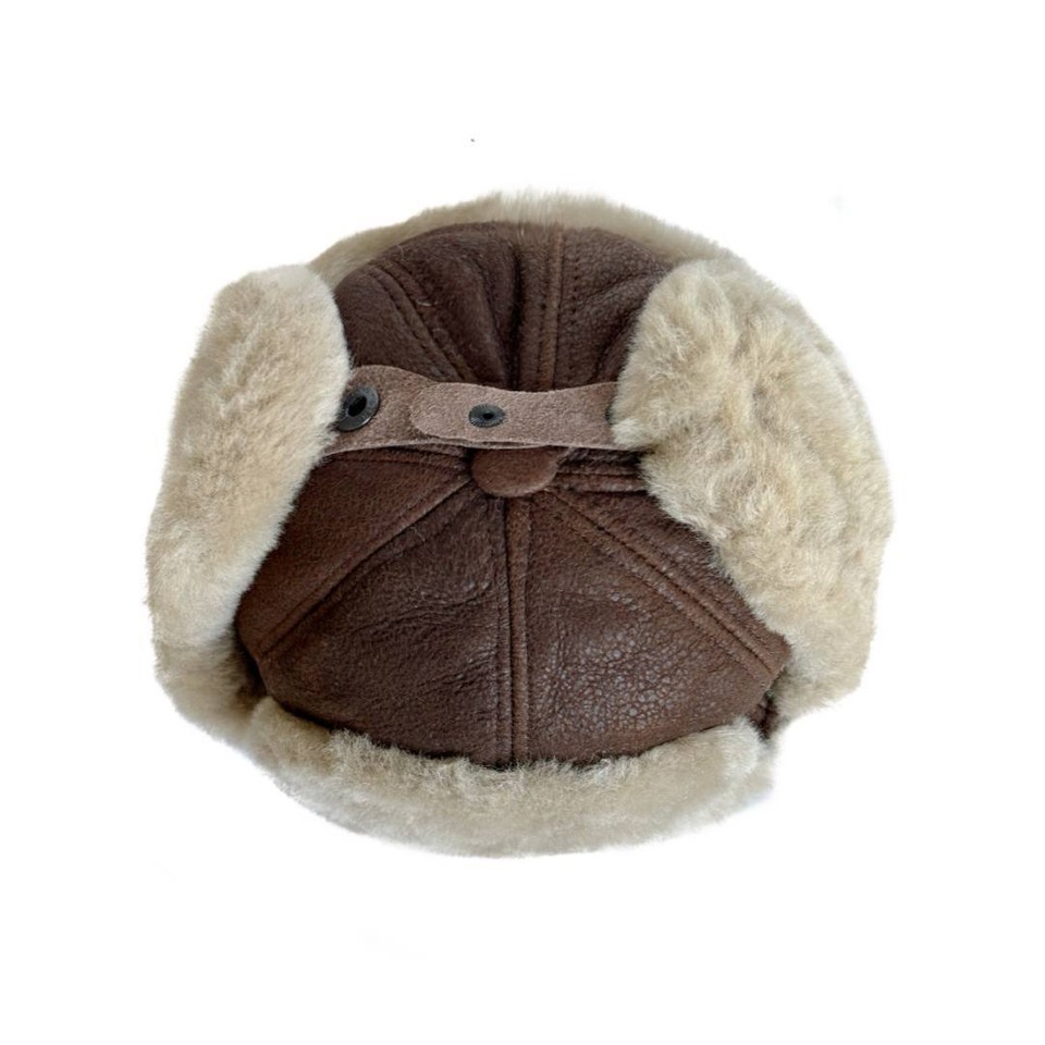 Kids Shearling Winter Hat Real Shearling Trapper Aviator Hat Ushanka | eBay