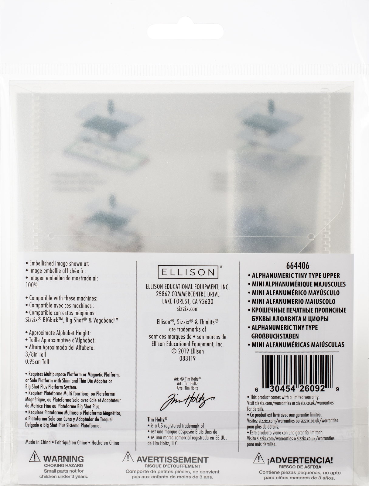 Sizzix Alphanumeric Tiny Type Upper Thinlits Die Set 133pk by Tim Holtz - 664406 for sale online ...