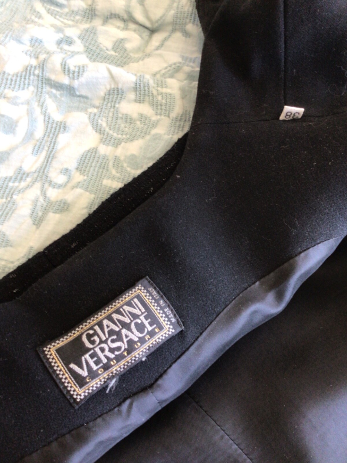 1994 Vintage Gianni Versace Couture Black Wool Dress … - Gem