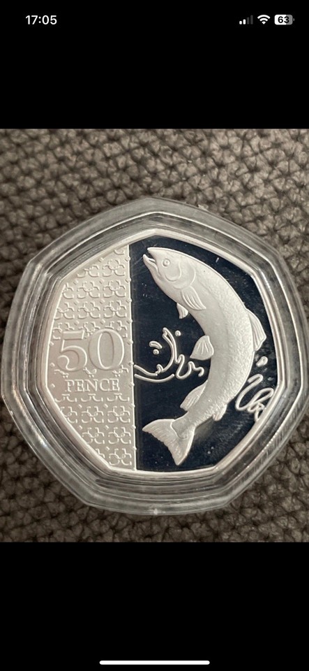 Atlantic Salmon 50p No Privy Mark King Charles 2023 Coin | eBay UK