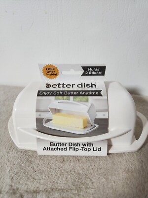 NEW - Better Dish Butter Dish with Flip Top Lid Soft Butter Dishwasher ...