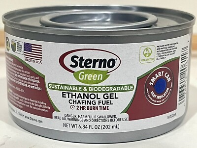 STERNO GREEN ETHANOL GEL CHAFING FUEL 2HR BURN CANNED HEAT-#20612 (QTY6 ...