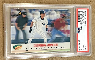 1997 DENNY'S BASEBALL CARD #14 DEREK JETER 3-D HOLOGRAMS PSA GRADED ...