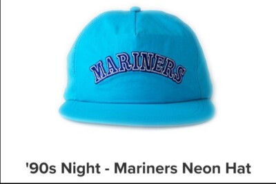 Seattle Mariners SGA Cap Hat Neon 2024 90s Night Light Blue New | eBay