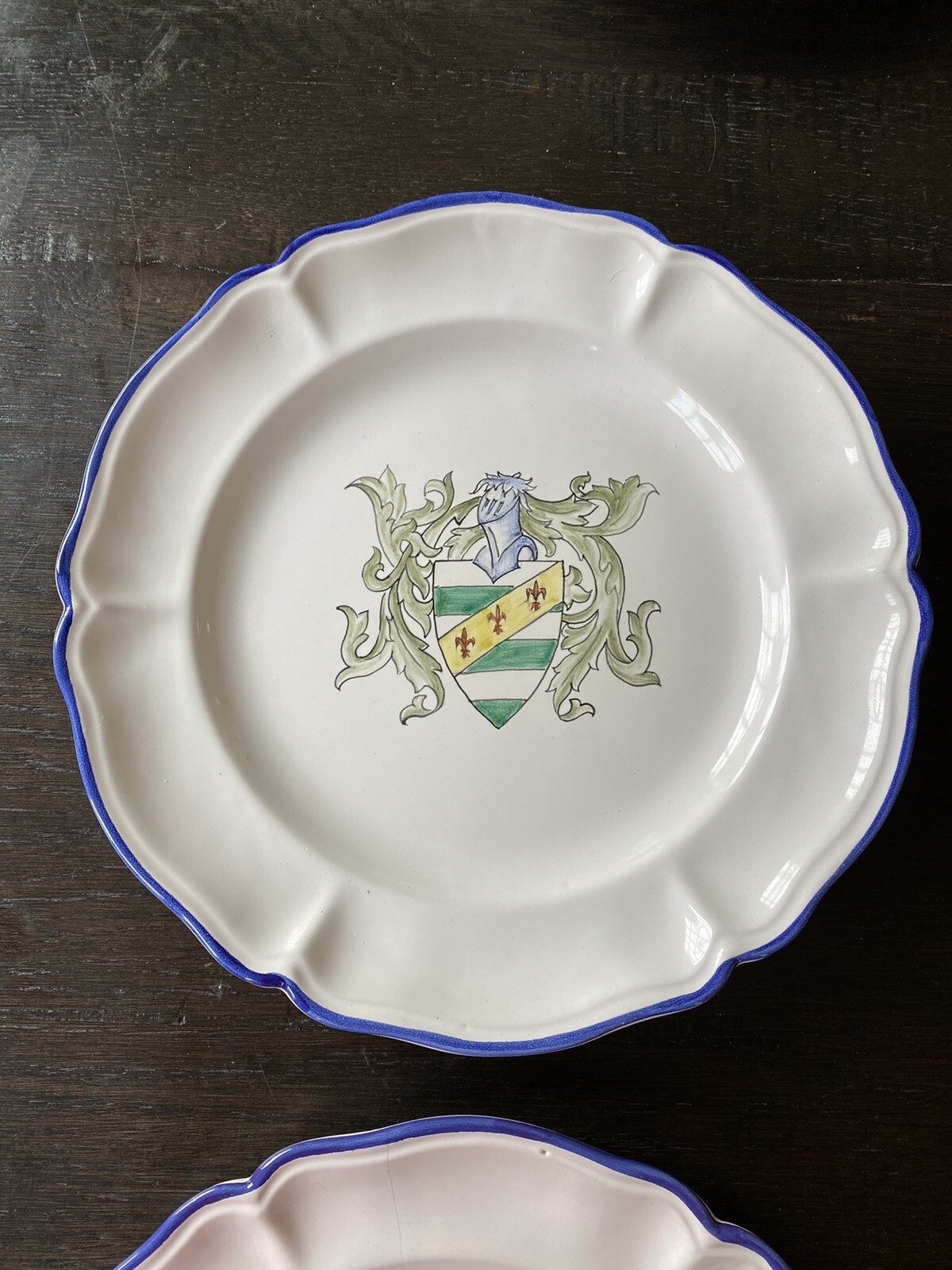 Pair Of Italian Armorial Plates With Knight And Coat Of Arms | eBay
