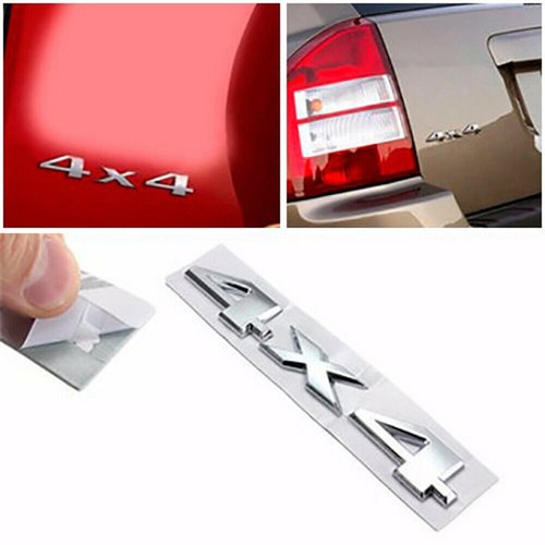 Chrome 4 X 4 Metal Letter Rear Trunk Emblem Badge Sticker Decal Car ...