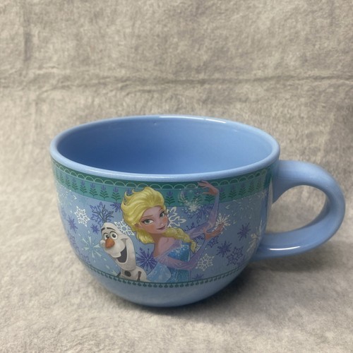Disney Frozen Coffee Mug Cup Tea Soup Elsa Olaf Snow Winter Blue 24oz ...