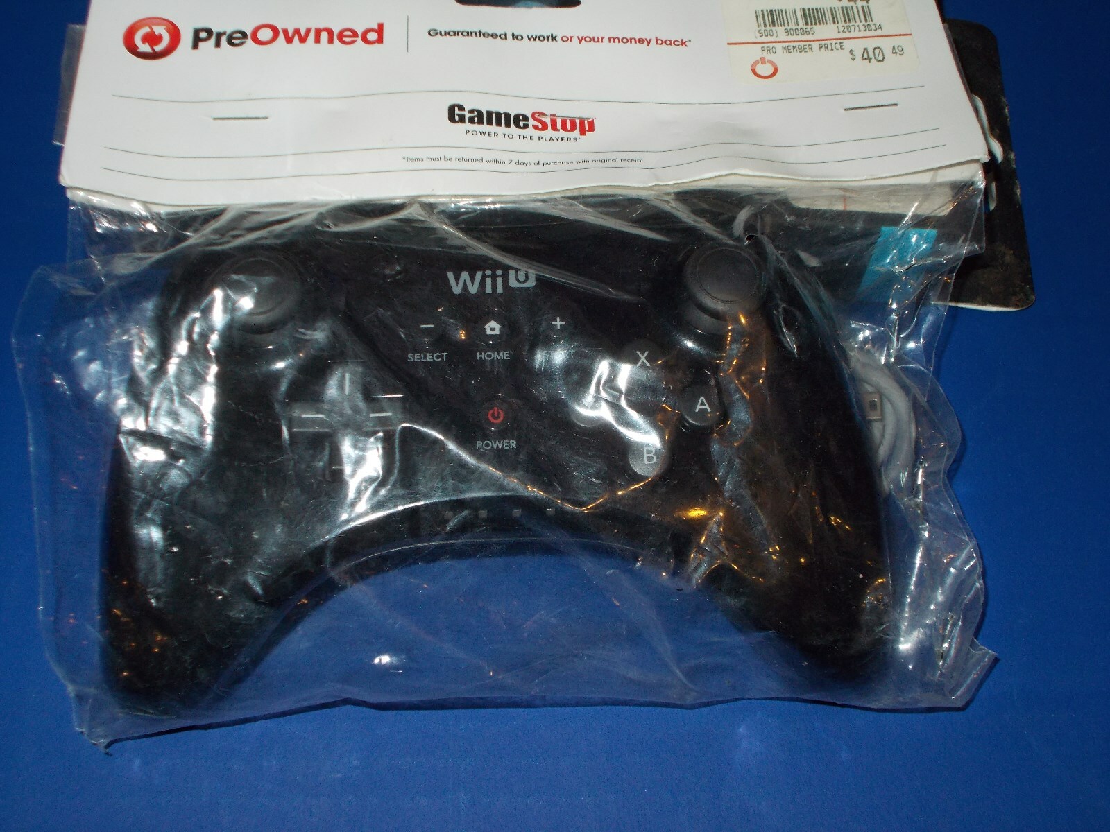 Nintendo Wii U Remote Pro Controller Official Black OEM GameStop Pre ...