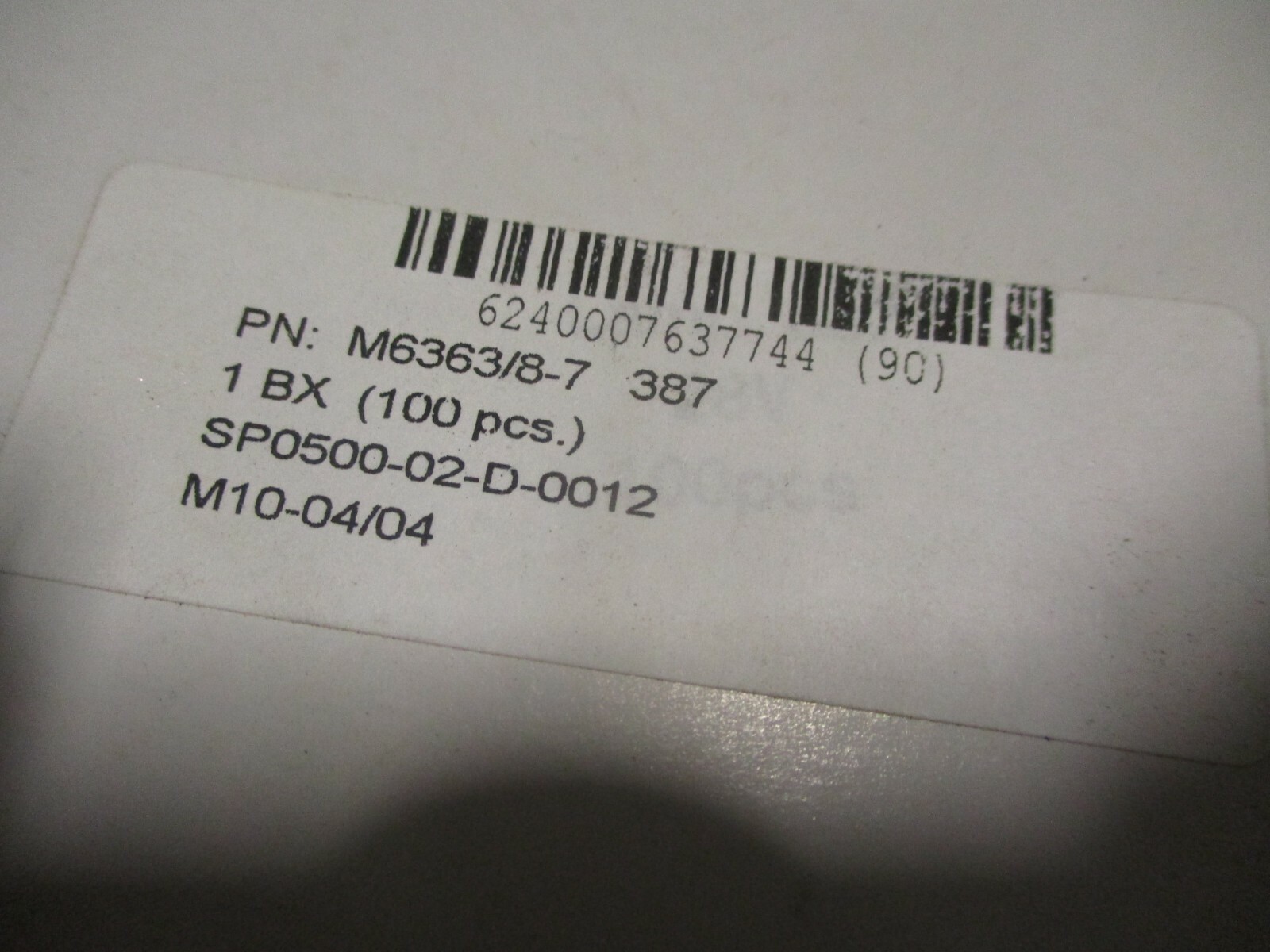 1 Box of 100 Aircraft Lamp Bulbs M6363/8-7, MINIATURE LAMP .04 AMPS 28V ...