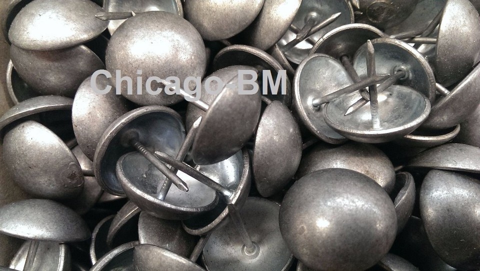 1"DIA x 5/8"L Zinc Matte Pewter Nails Decorative Upholstery Tacks 25 ...