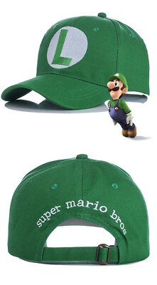 Mario Luigi Green designed Gamer Baseball Cap open back junior with ...