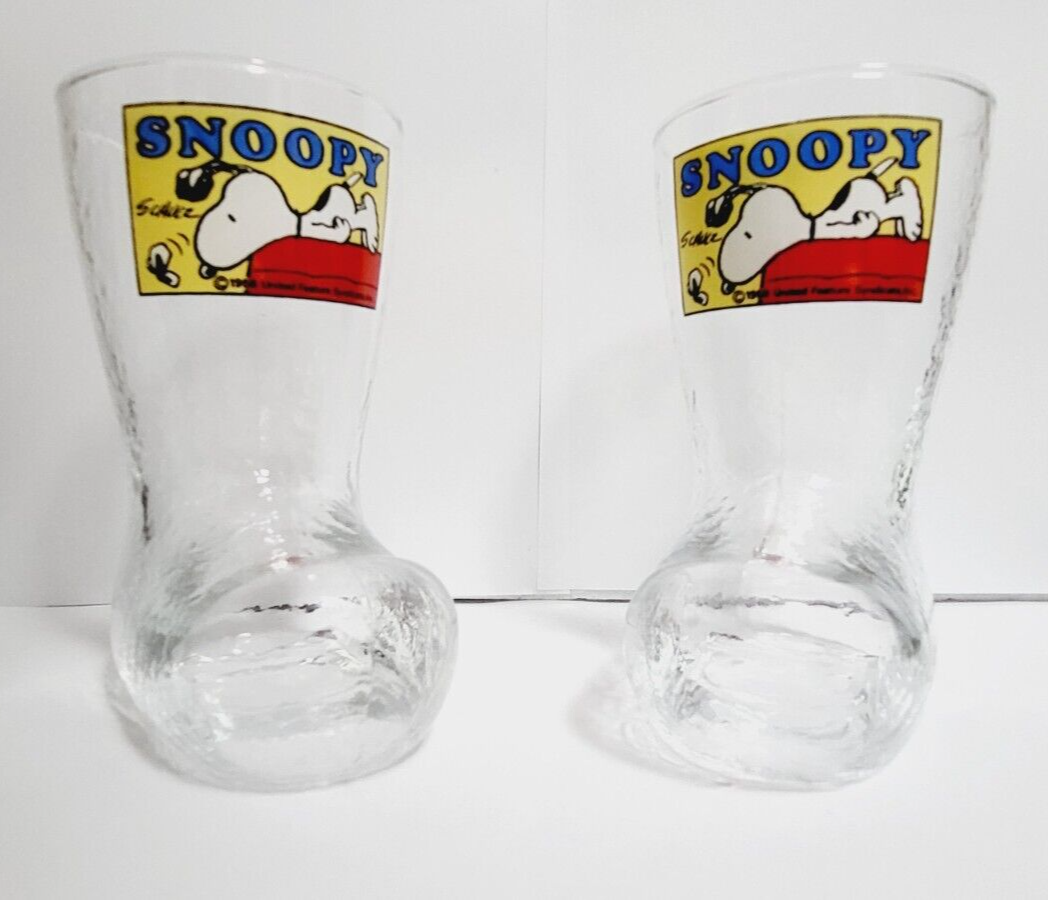 Snoopy Boot Shaped Glass 1983 Old Rare Vintage Retro | eBay