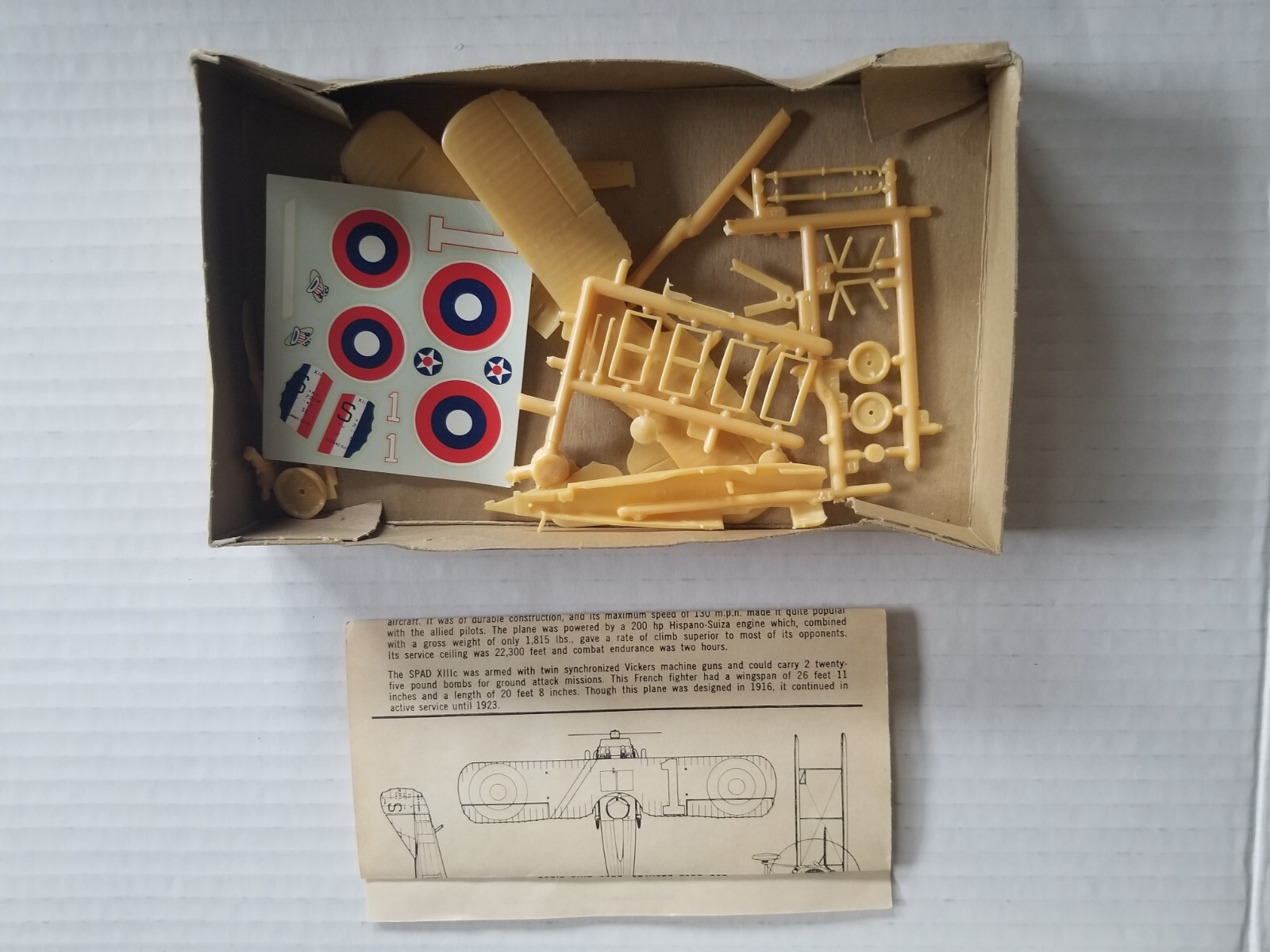 Lot. of 5 Revell Vintage Model Planes-Spad XIII, Lockheed P-38, F4F-4 ...
