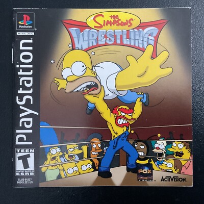 Simpons Wrestling PS1 PlayStation Instruction Manual w/ Reg Card Only ...
