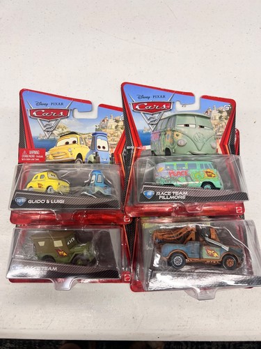 Disney Pixar Cars 2 Lot of 4 Mater, Sarge, Fillmore, luigi and Guido ...