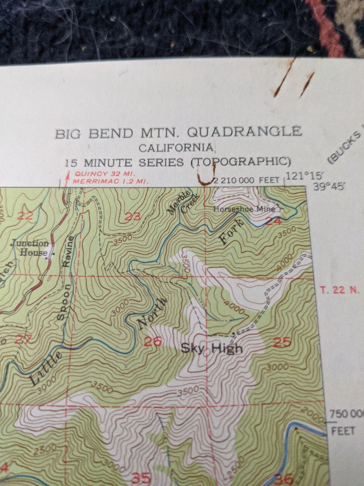 1953 CALIFORNIA BIG BEND MTN US DEPT INTERIOR GEOLOGICAL SURVEY MAP | eBay