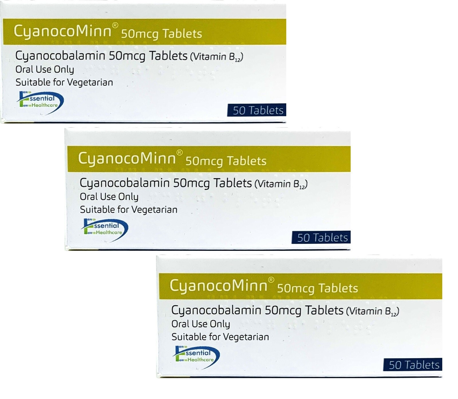 CYANOCOMINN 50MCG VITAMIN B12 SUPPLEMENT CYANOCOBALAM TABLETS- 20. 50 ...