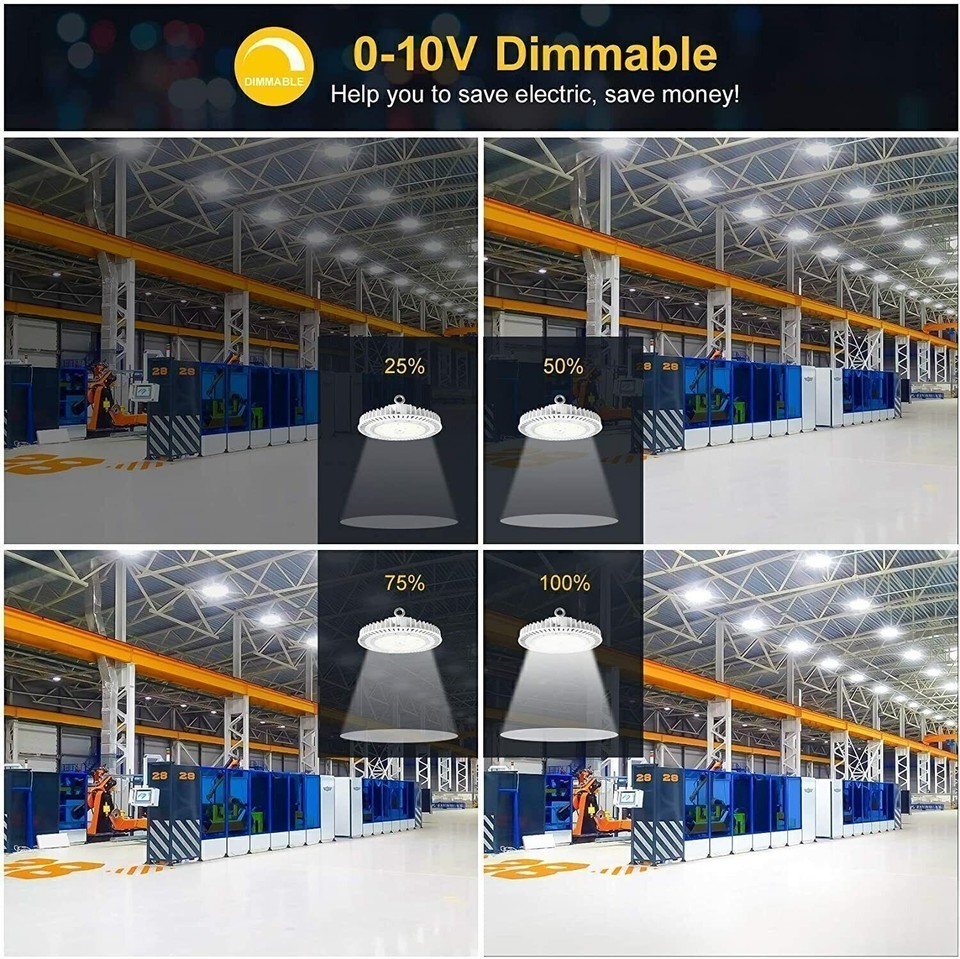 150W UFO Led High Bay Light Dimmable Commercial Warehouse Factory Light ...