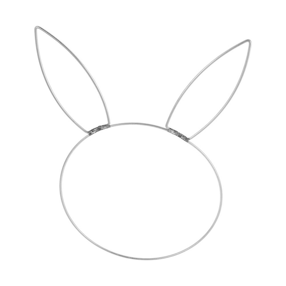 Floral Rabbit Face Decoration On Wrought Iron Circle – Spring Inspired ...