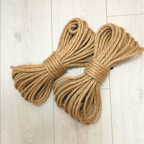 20mm Jute Rope Length: 10m Decoration 3-ply Cord Hessian Decking Garden ...