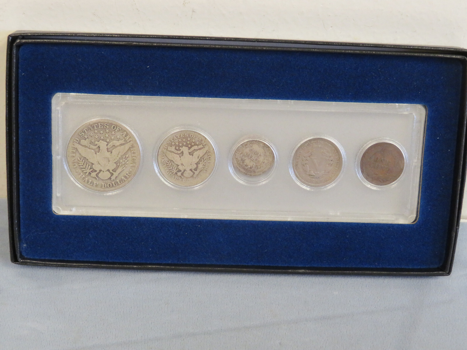 UNC Vintage 5pc U.S. Barber Coin Set, Gift Boxed, Indian 1c to Barber ...
