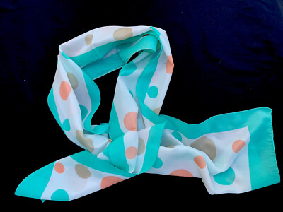 NWT Liz Sinclair Polka Dot 10”W x 56”L Scarf Vintage Made In Italy | eBay