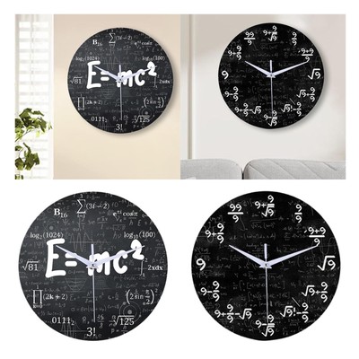 Math Wall Clock Gift Modern Silent Hanging Clock for Bedroom Home ...