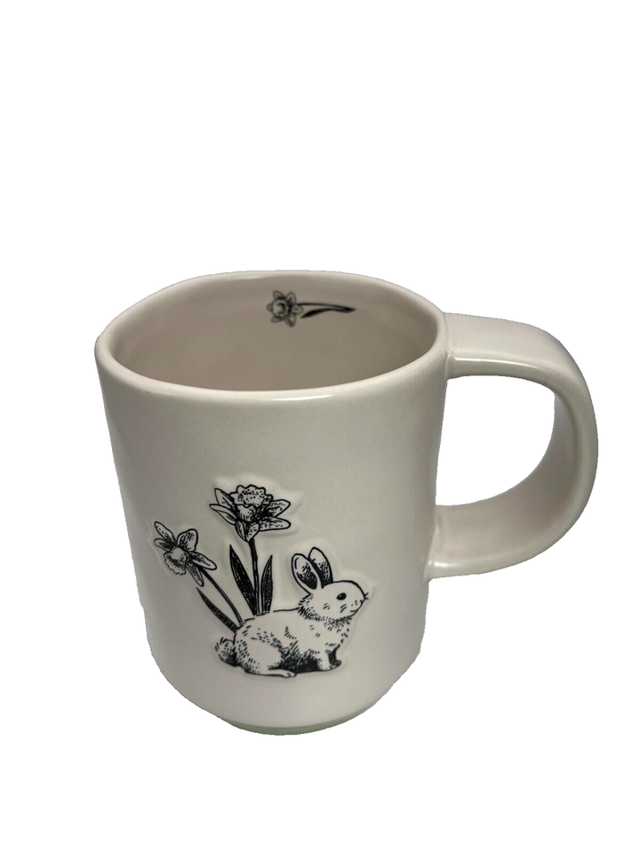 RAE DUNN Magenta Bunny Rabbit -181- Farmhouse Ivory Coffee Mug Cup ...