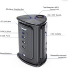 EXTENTION LEAD VERTICAL POWER STRIP TOWER MULTI PLUG USB UK SOCKET 2M ...