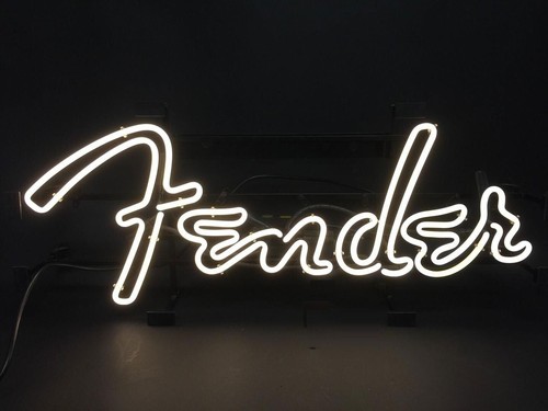 Guitar Music Fender White Neon Sign Bar Store Wall Decor Artwork Gift ...