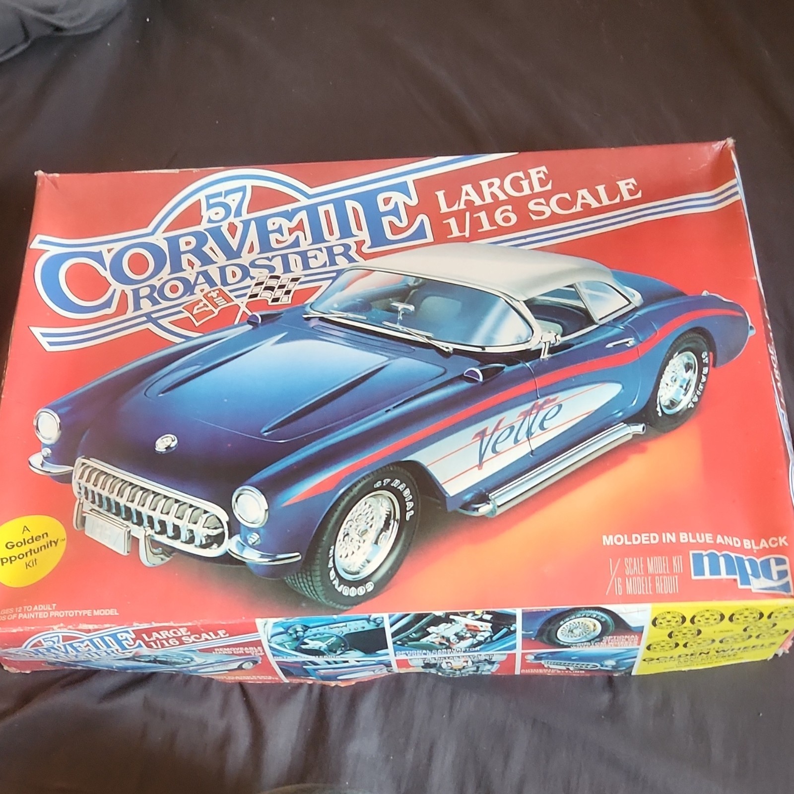 MPC 1/16 Corvette Roadster Model Kit Unassembled Not Painted Blue Black ...