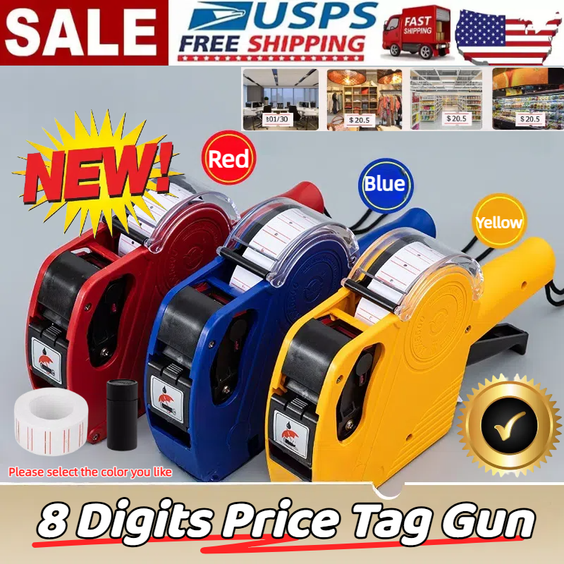 MX-5500 8 Digits Price Tag Gun EOS Labeler Marking Machine w/ Sticker ...