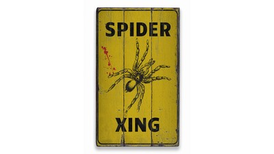 Spider Crossing Novelty Distressed Sign, Personalized Wood Sign | eBay