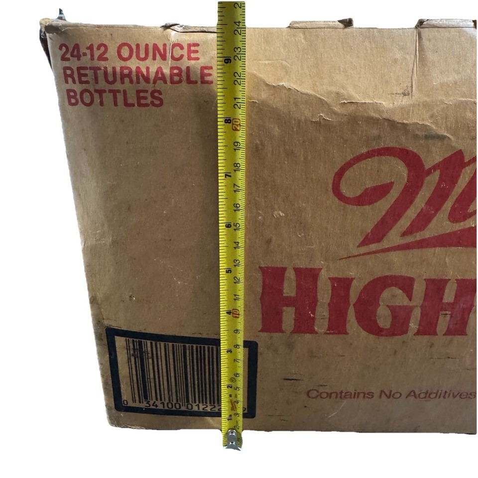 VTG 1980s Miller High Life Beer Crate – 24 Bottle Cardboard Brewery Box ...