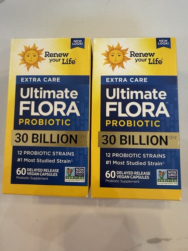 💥DEAL (2 Boxes) RENEW LIFE Ultimate Flora Probiotic 30 Billion 60 Cap ...