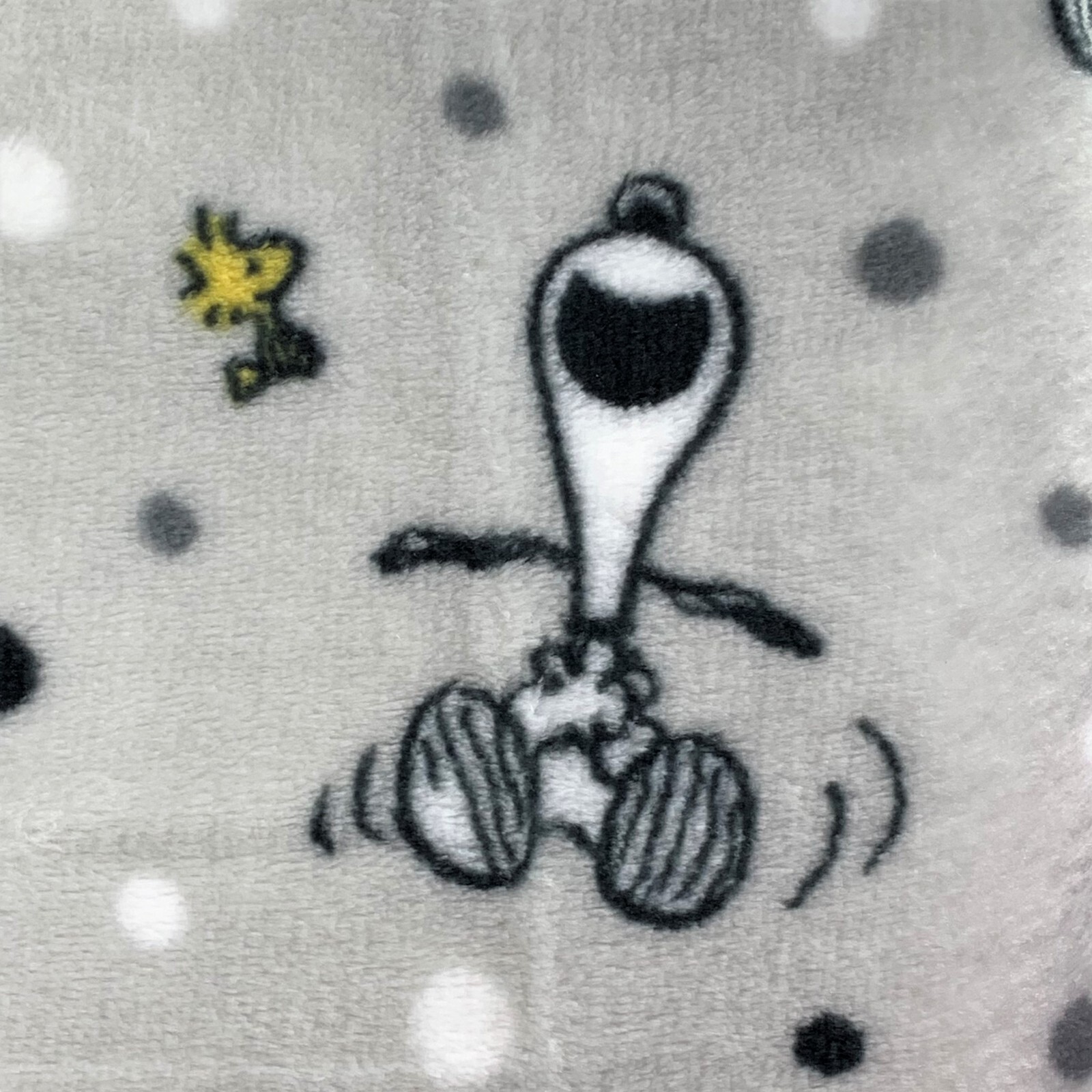 Peanuts Berkshire Blanket Snoopy Woodstock Polka Dots Gray 50x70 Throw ...