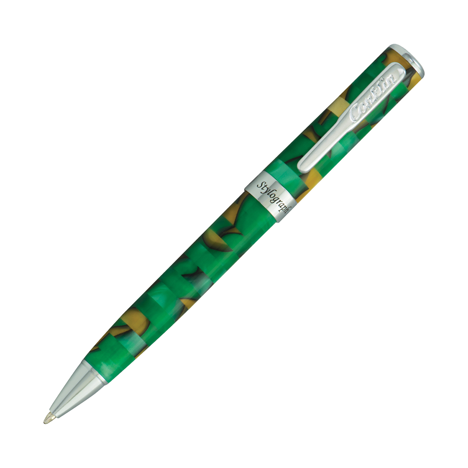 Conklin Stylograph Mosaic Ballpoint Pen in Green/Brown - NEW in Box | eBay